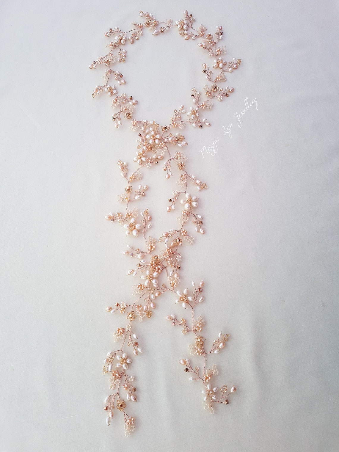 Rose Gold Hair Vine Bridal Hair Vine Rose Gold Hair Piece | Etsy