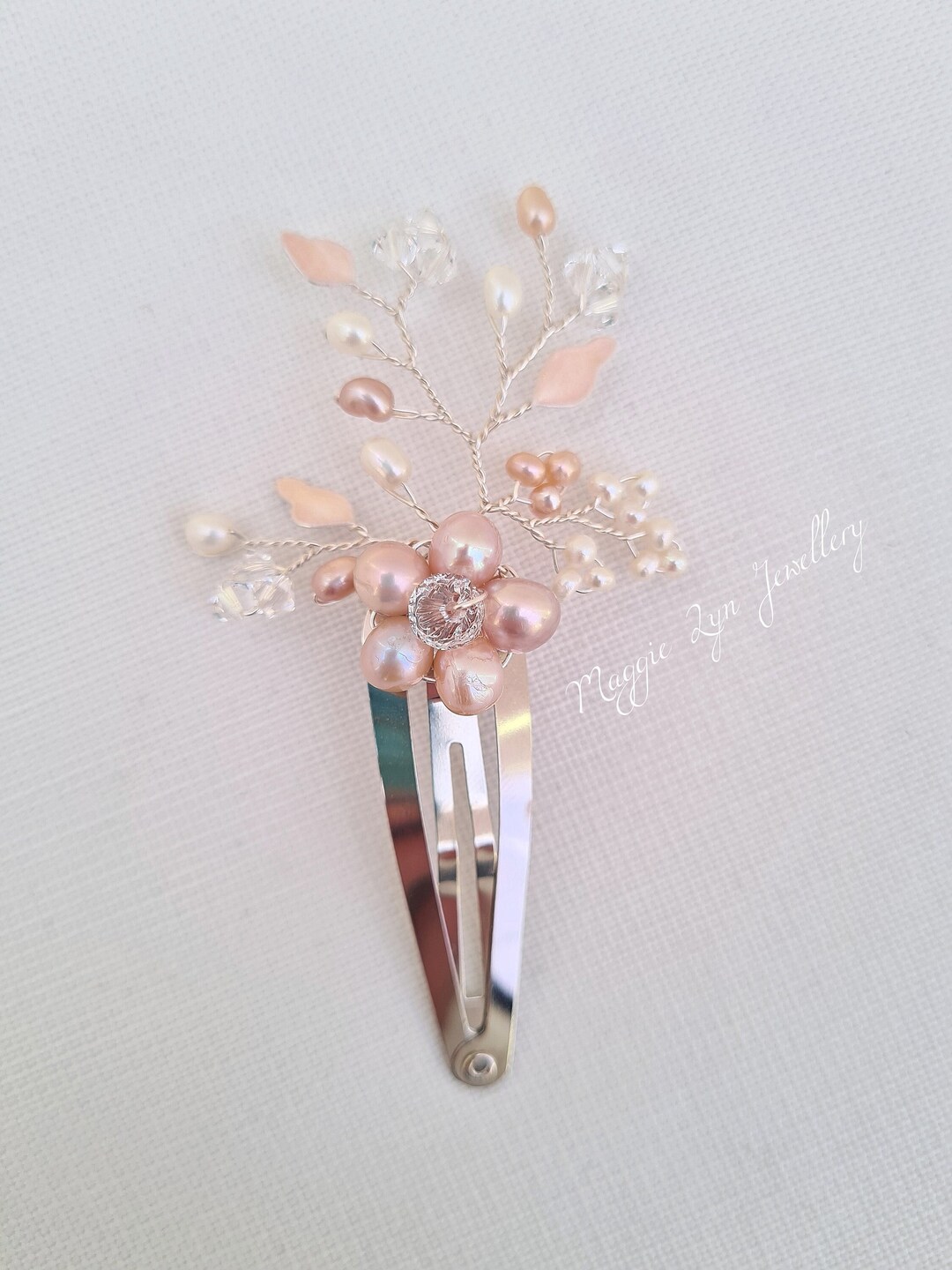 Pink Flower Girl Hair Accessories - Flower Girl Hair Clip - Blush Hair ...