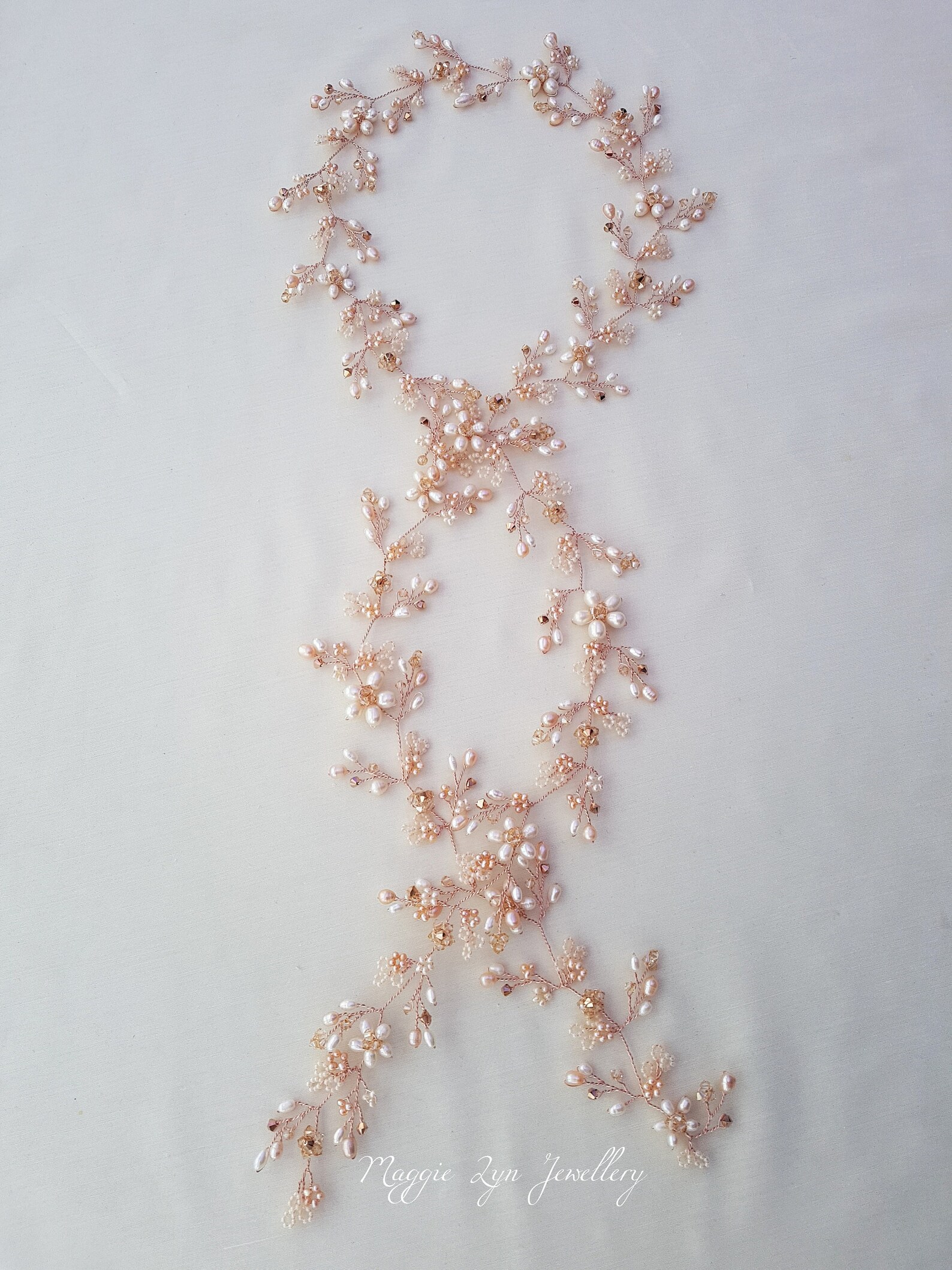 Rose Gold Hair Vine Bridal Hair Vine Rose Gold Hair Piece | Etsy