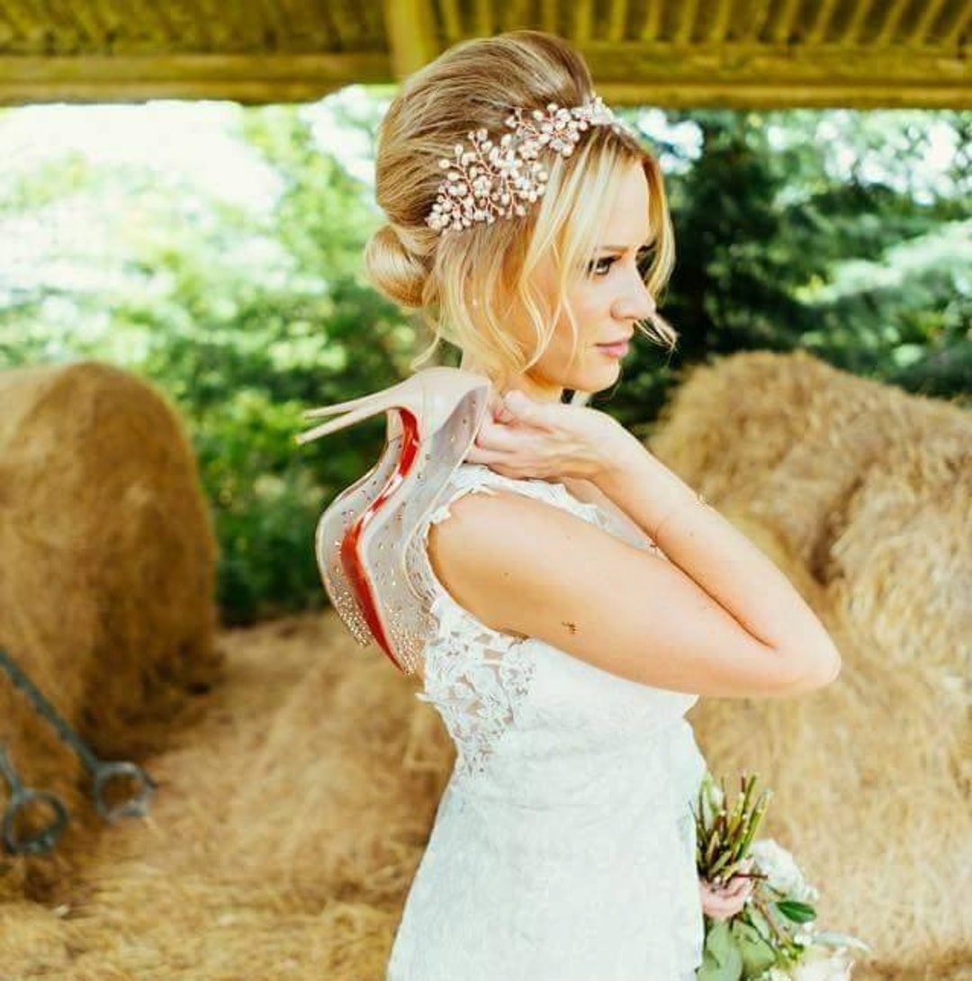Rose Gold Hair Piece Rose Gold Hair Accessories Blush Wedding Hair