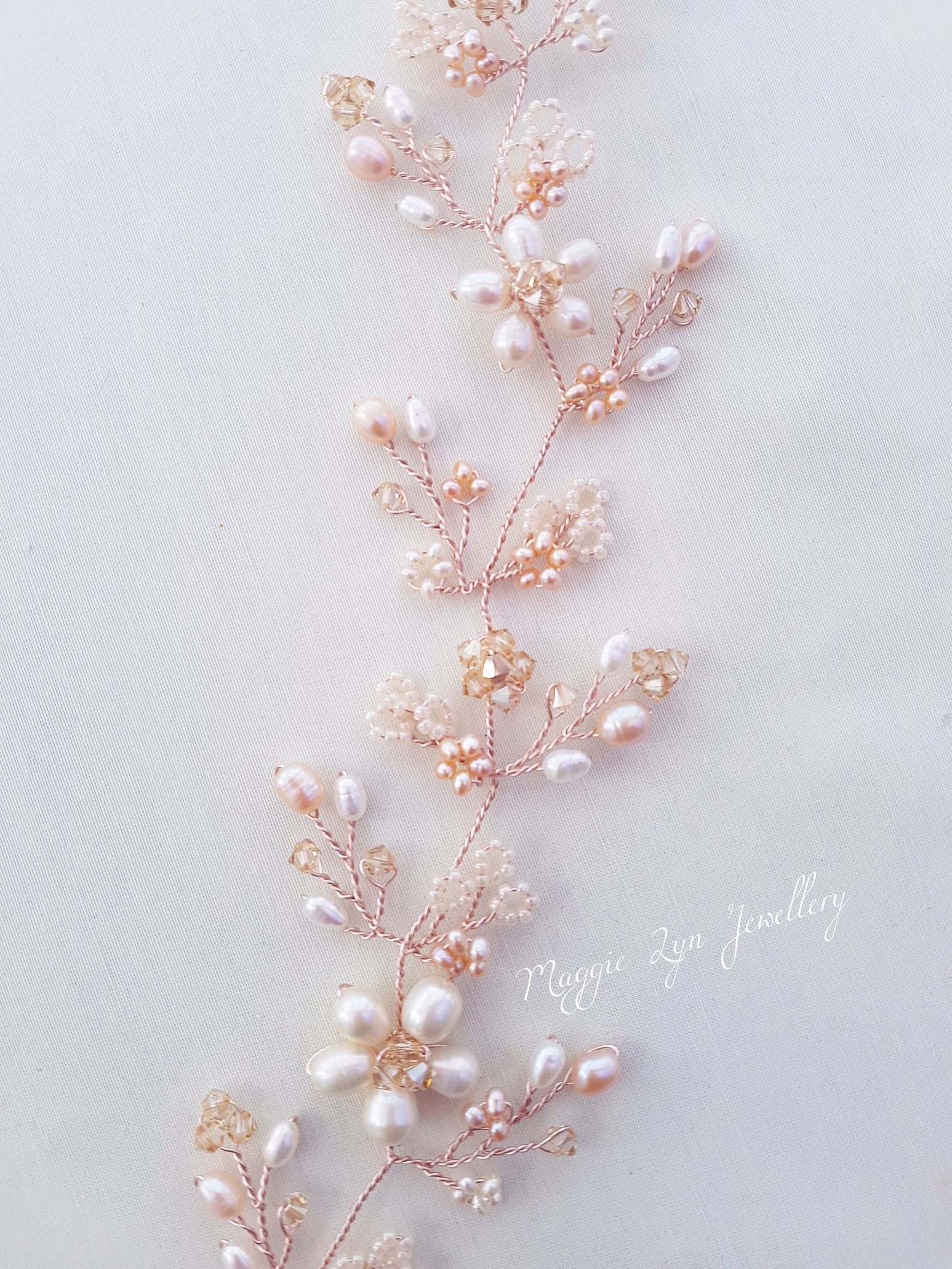 Rose Gold Hair Vine - Bridal Hair Vine - Rose Gold Hair Piece, Rose ...