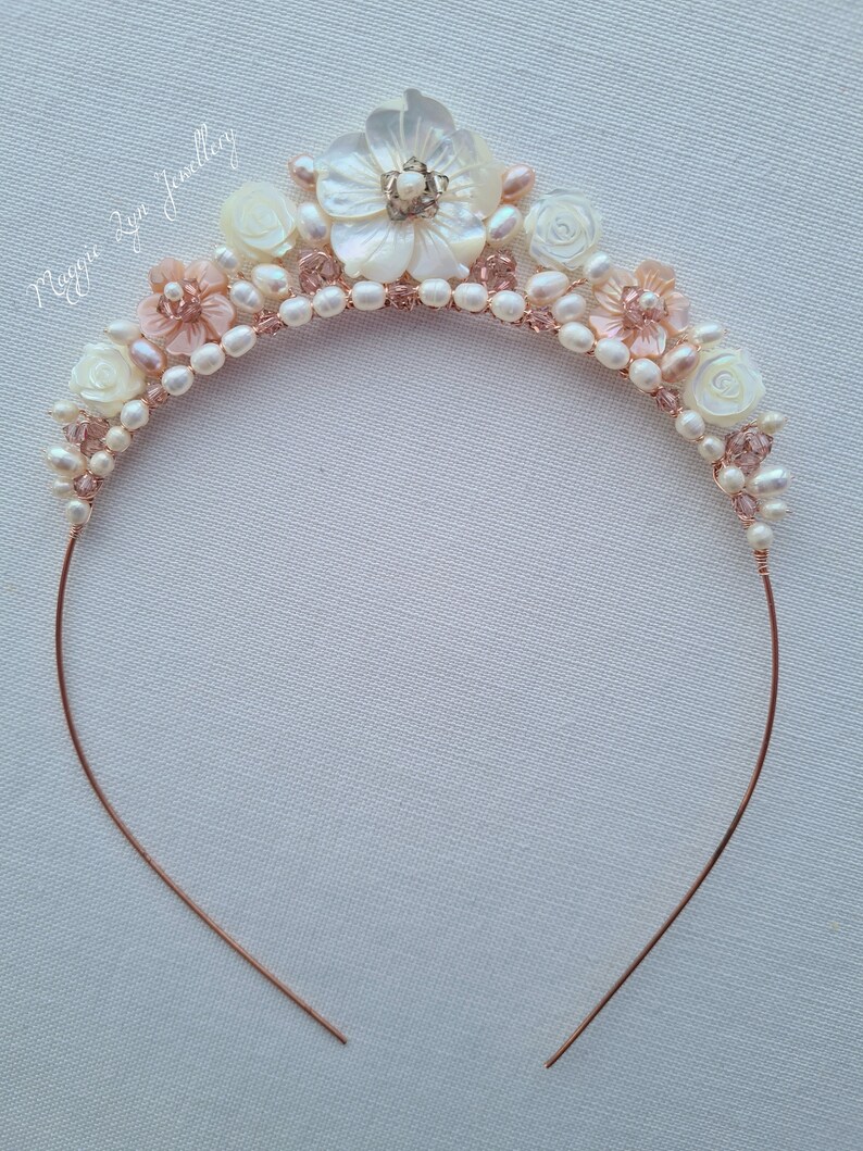 Flower Girl Tiara Blush Pink Tiara Rose Gold Tiara - Etsy
