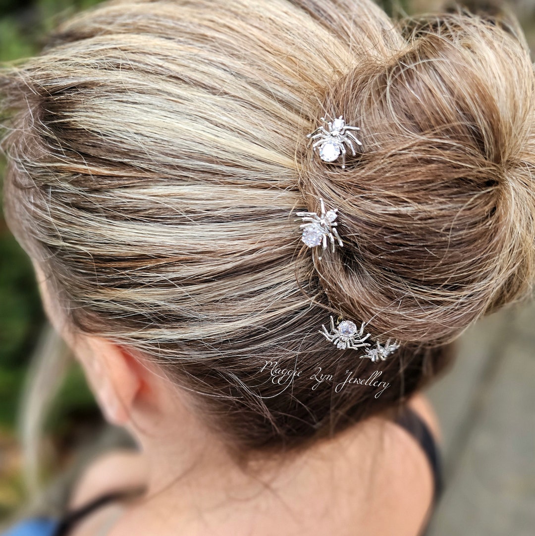 Silver Spider Hair Accessories. Spider Hair Pin, Gothic Spider ...