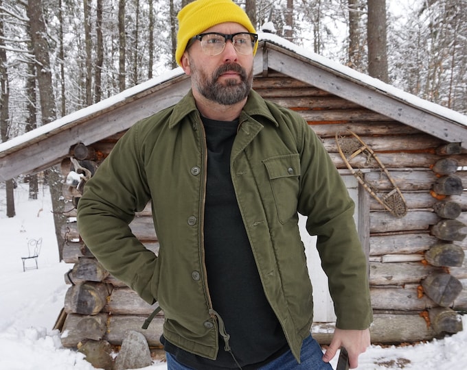 70s Vietnam Era Military Issue Vintage Cold Weather A2 Deck Jacket ...