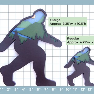 Layered Bigfoot Scene With Mountains. Sasquatch Laser Cut Art ...