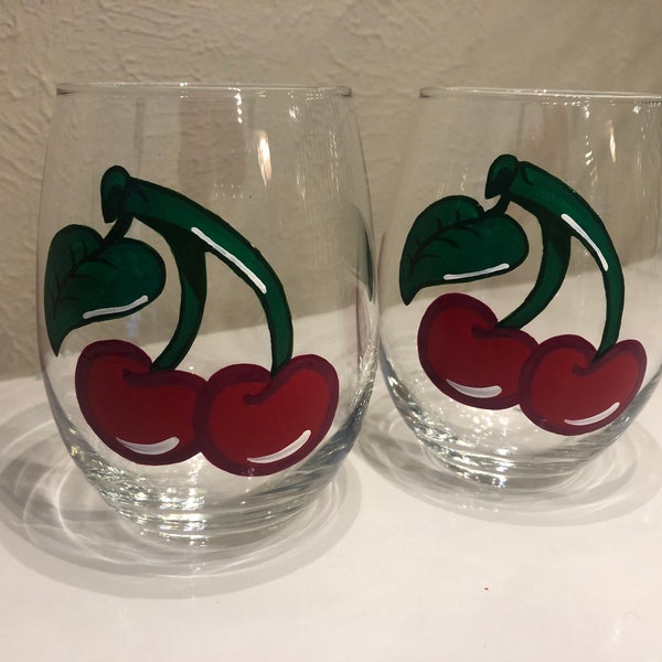 Cherry Drink Glasses - Etsy