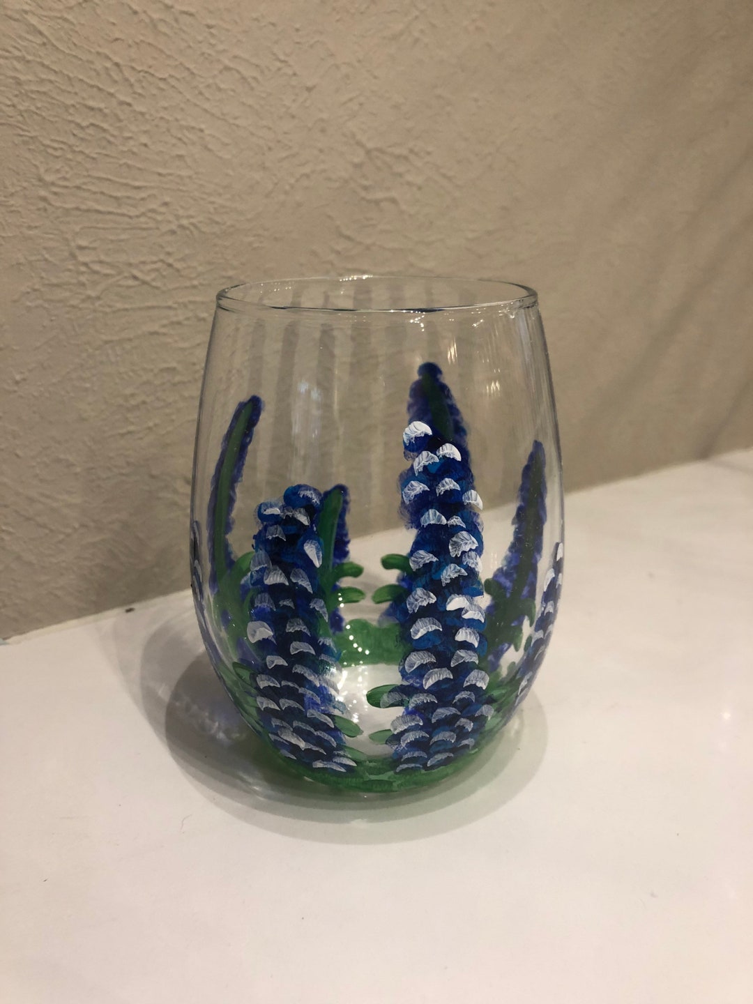 Texas Bluebonnet Wine Glass - Etsy