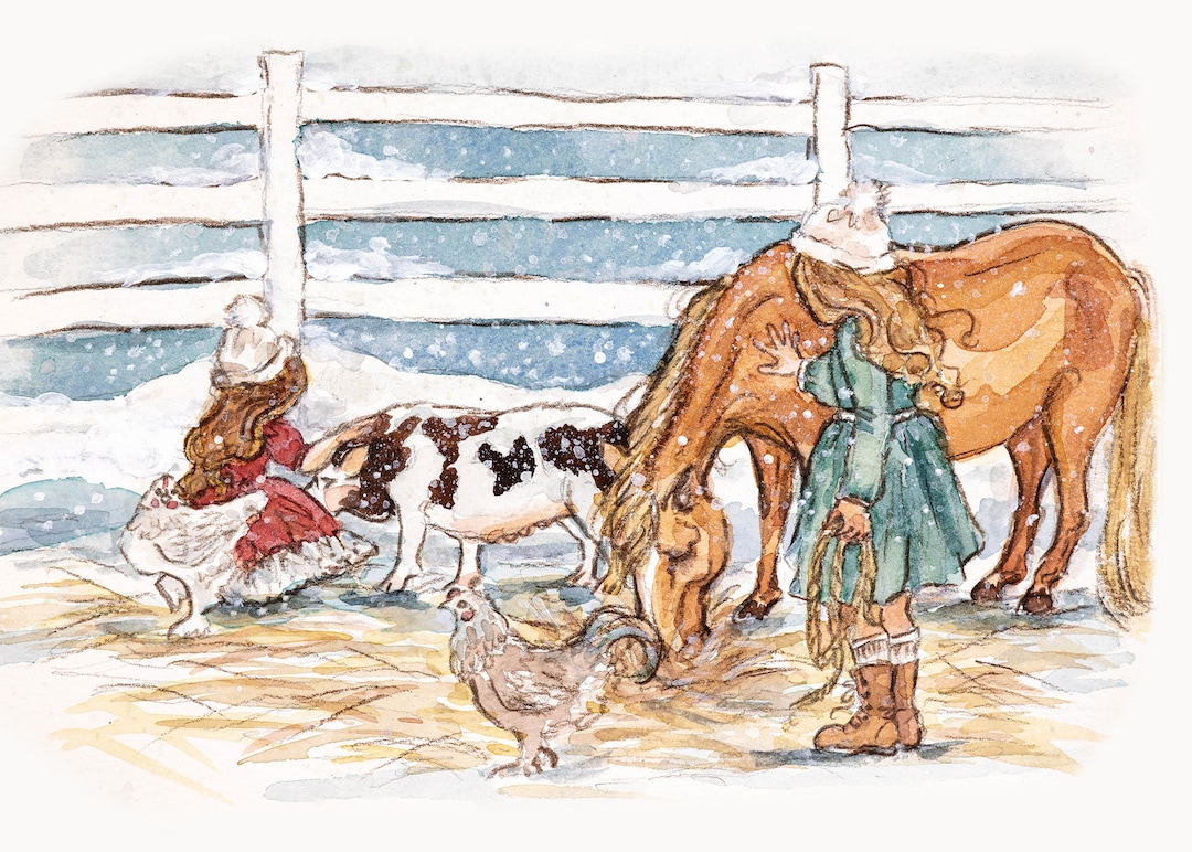 8x10 PRINT Winter Chores - Etsy