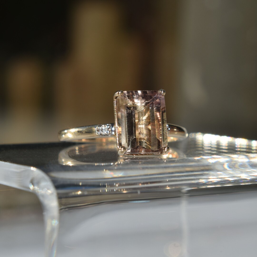 9ct Gold Mawi Kunzite Diamond Ring 6 3/4 N - Etsy