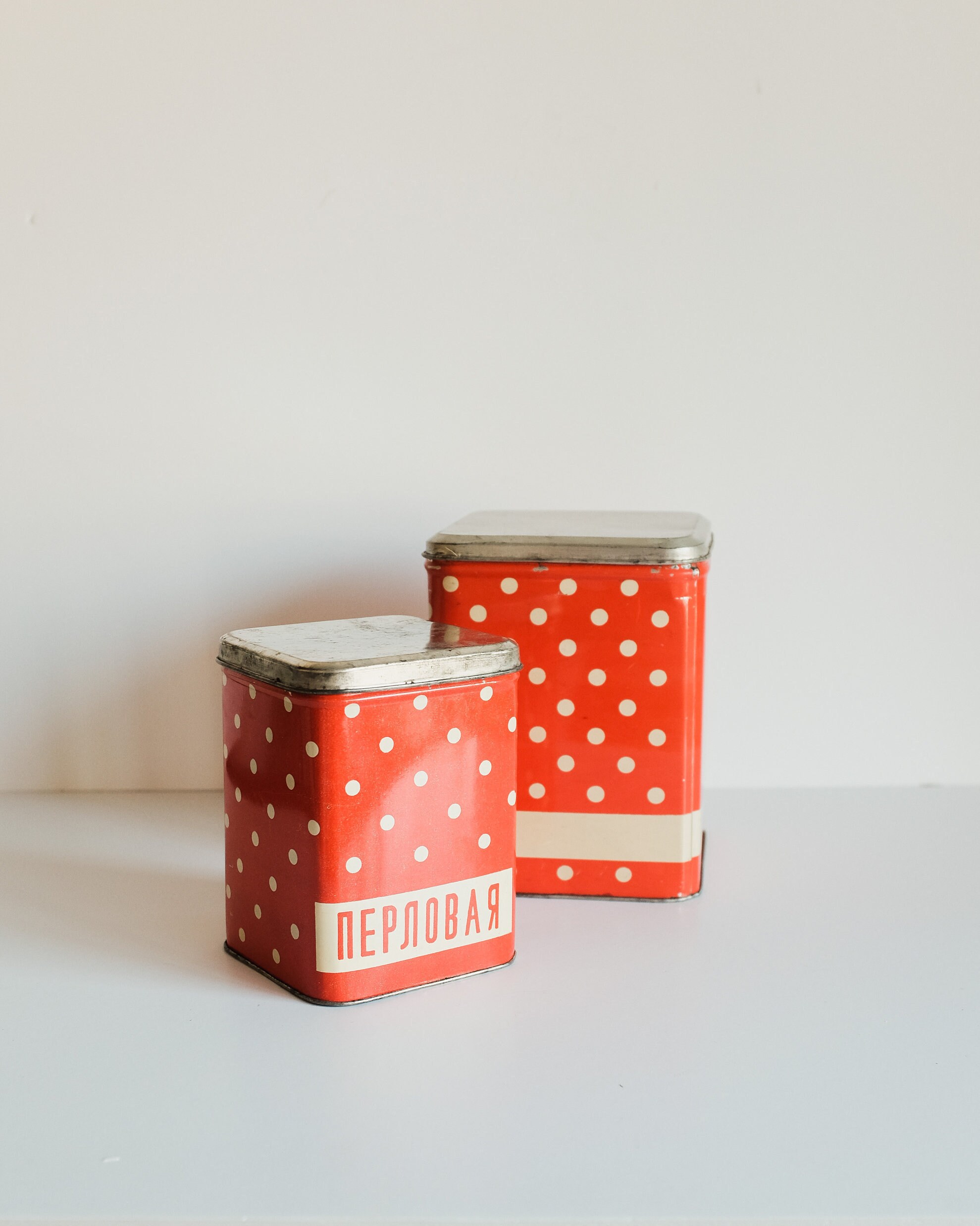 Kitchen & Dining Polka dot kitchen tin/Red tin coffee canister /Kitchen ...