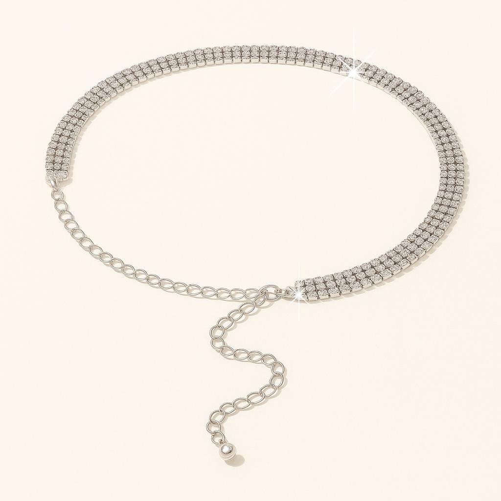 Rhinestone Chain Belt – 112cm Adjustable Crystal Waist Chain for ...