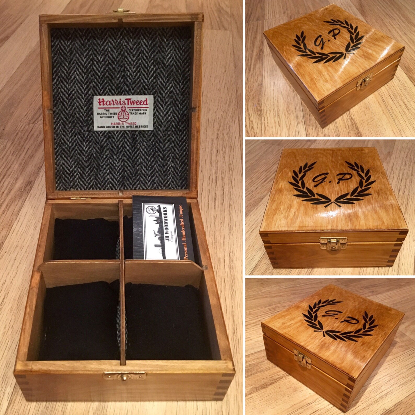 Bespoke 4 Piece Watch Box With Harris Tweed Lining. - Etsy