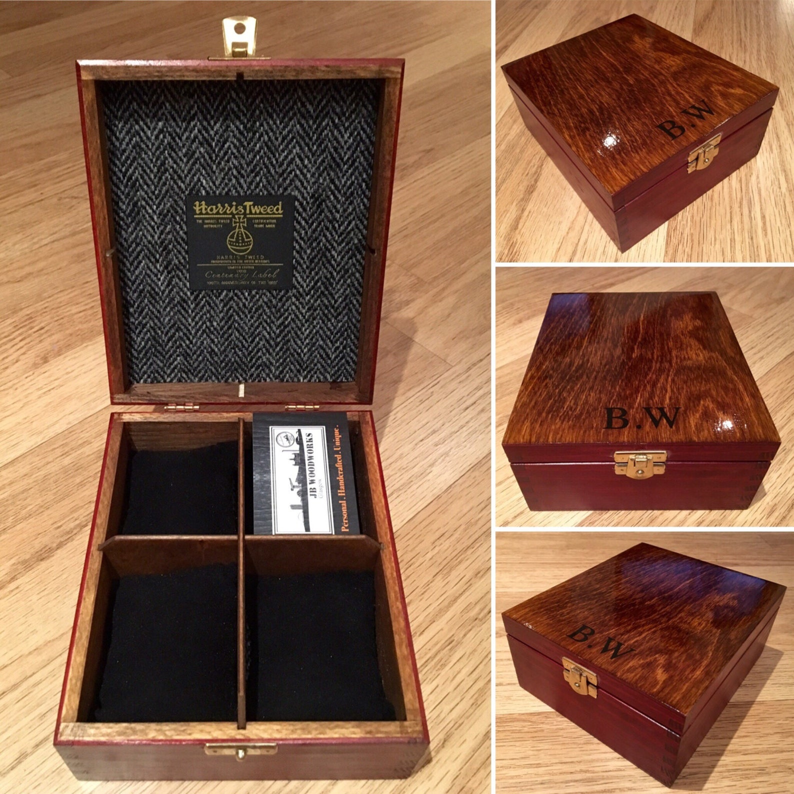 Bespoke 4 Piece Watch Box With Harris Tweed Lining. - Etsy