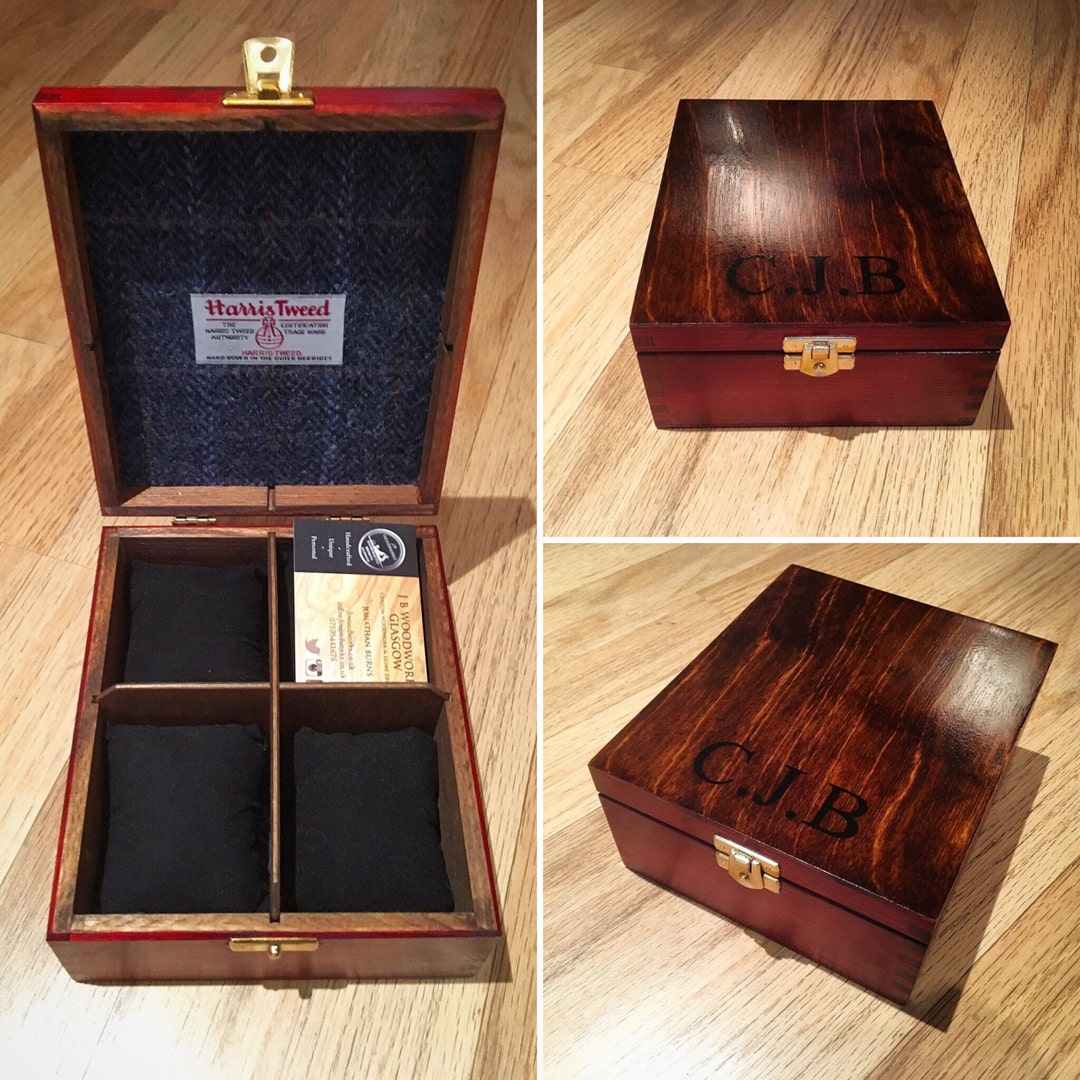 Bespoke 4 Piece Watch Box With Harris Tweed Lining. - Etsy
