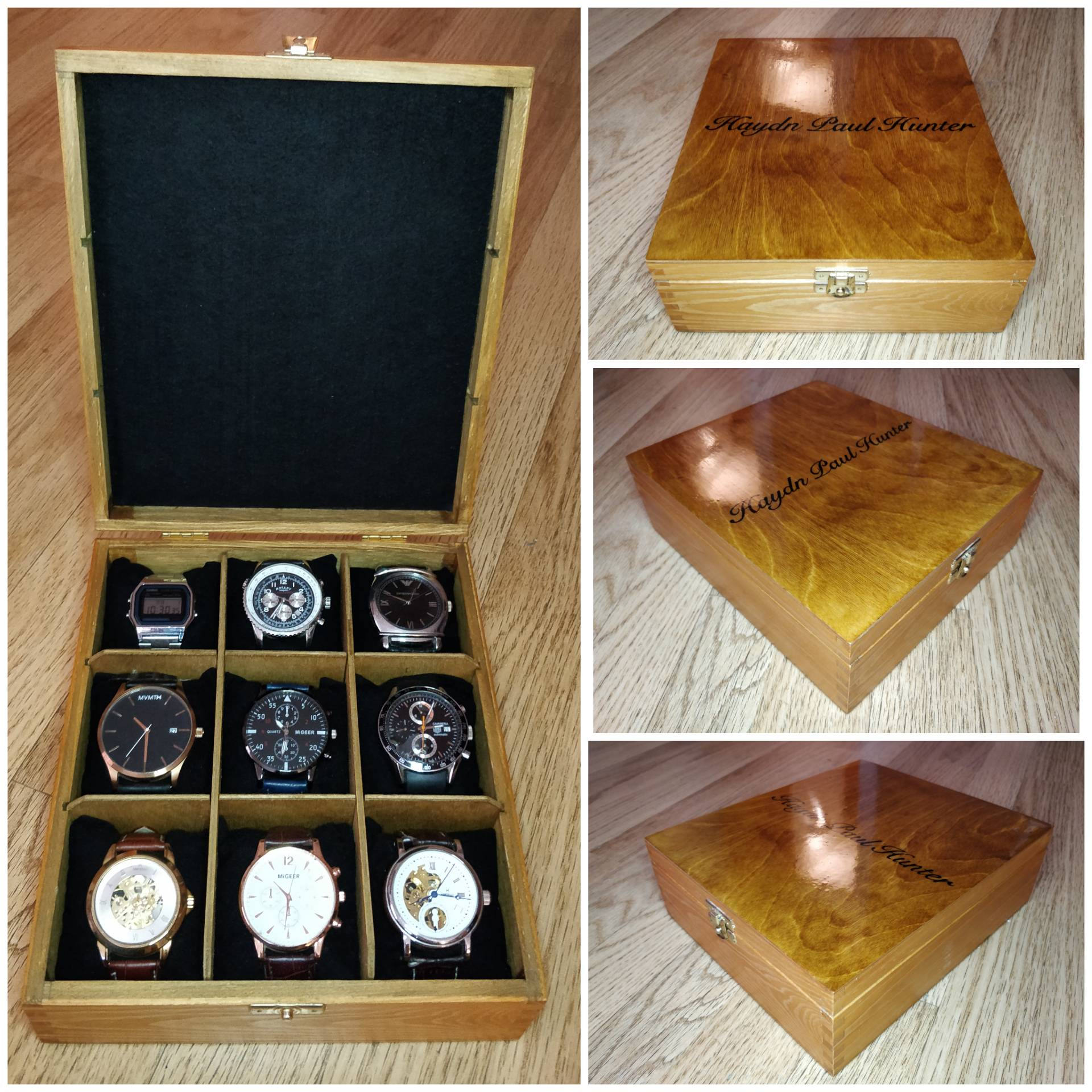 Bespoke 9 Piece Watch Box With Harris Tweed Lining other - Etsy UK