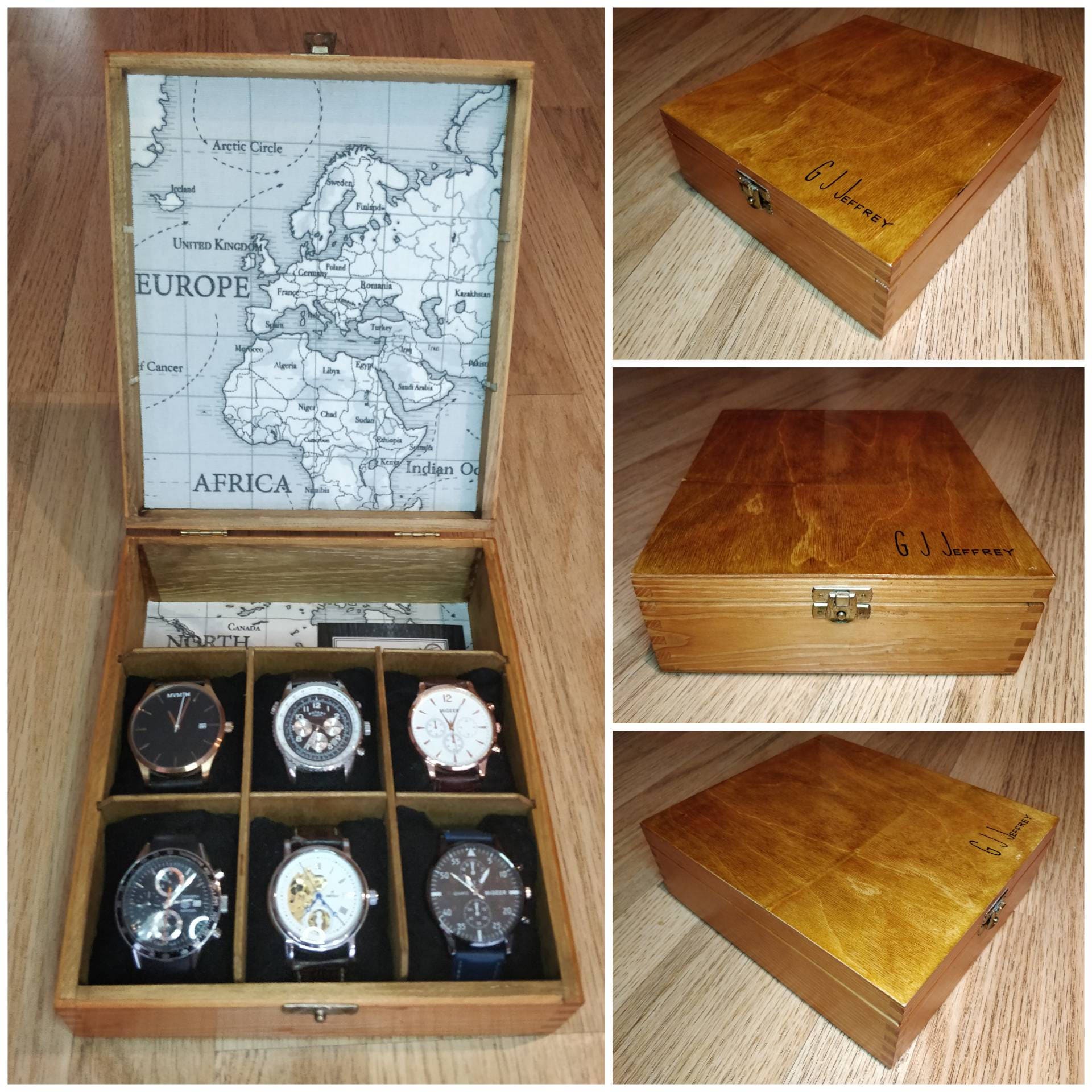 Bespoke 9 Piece Watch Box With Harris Tweed Lining other - Etsy UK
