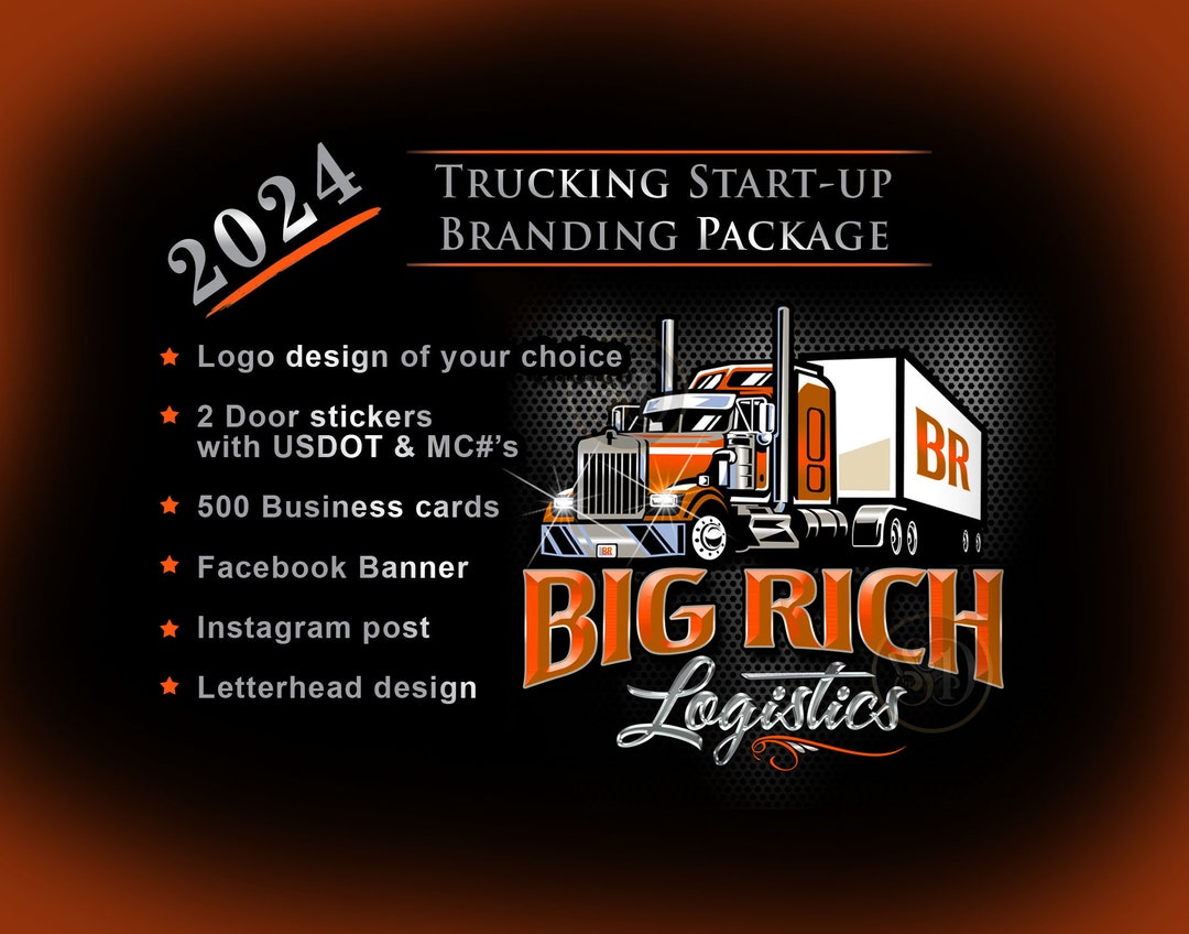 Trucking Startup Logo Branding Package, Transport Logistics Logo ...