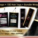 Hair Branding, Hair Extensions Logo, 100 Hair Tags, 100 Bundle Wraps ...