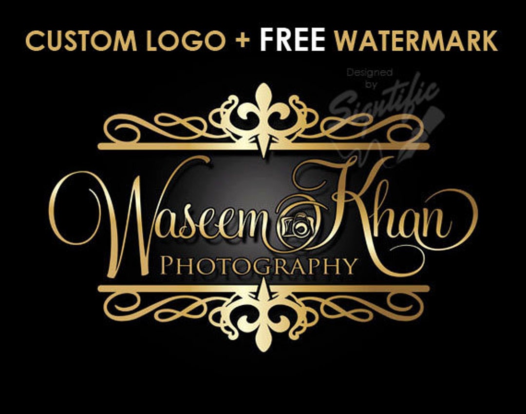 Photography Camera Logo FREE Watermark Gold Frame and - Etsy