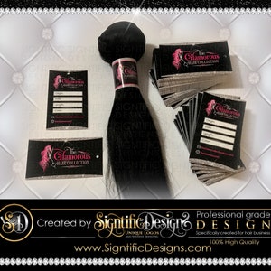 Hair Branding, Hair Extensions Logo, 100 Hair Tags, 100 Bundle Wraps ...
