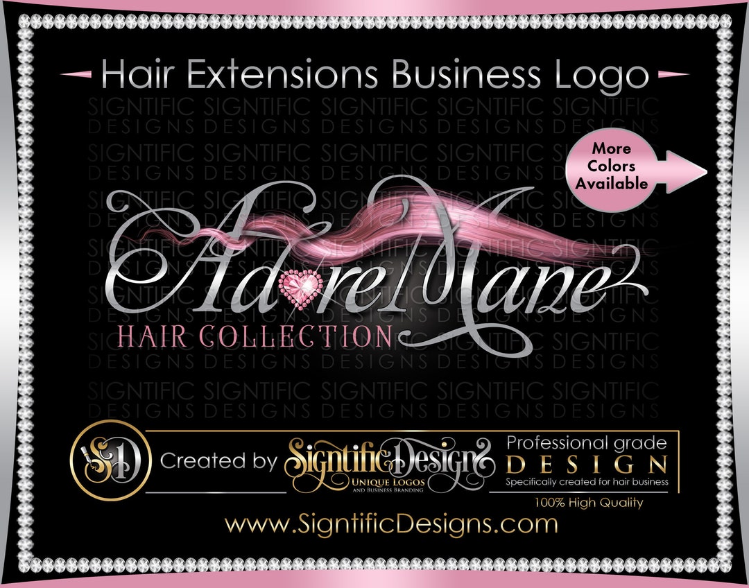 Hair Extensions Logo, Hair Bundle Logo, Hair Business Logo, Flowing ...
