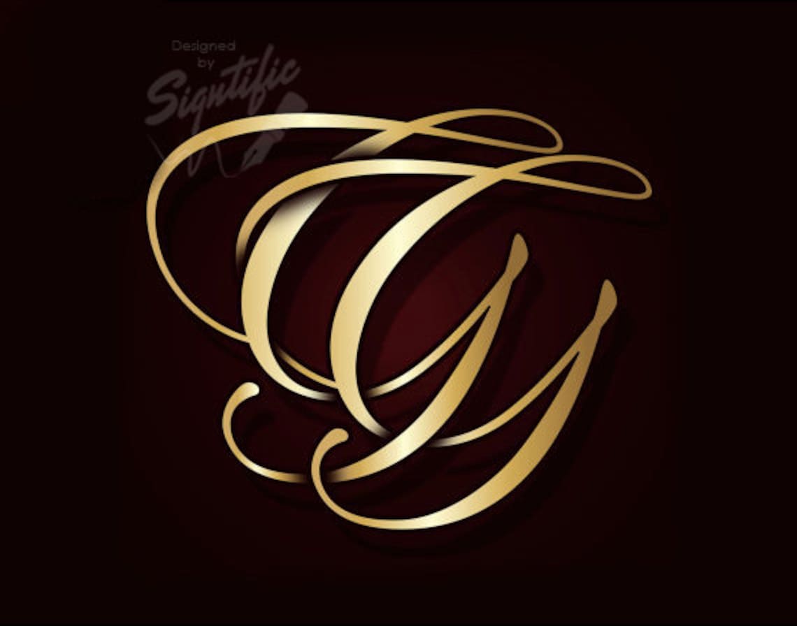 Custom Monogram Initials Custom Logo Name Initials Gold - Etsy
