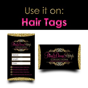 Hologram Hair Logo, Hair Extensions Logo, Glitter Logo,shimmer Logo ...