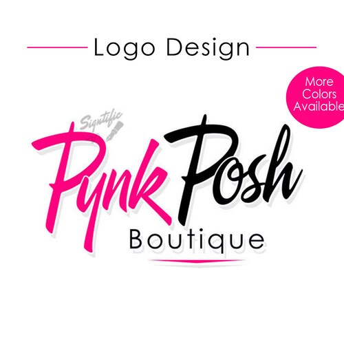 Custom Logo Design Pink and Black Boutique Logo Logo for - Etsy