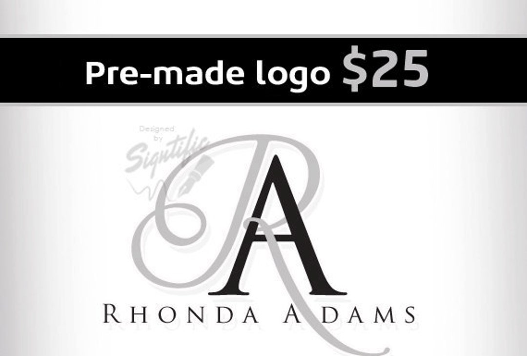 Premade Name Logo, Name Logo With Initials, Signature Text Logo Design ...