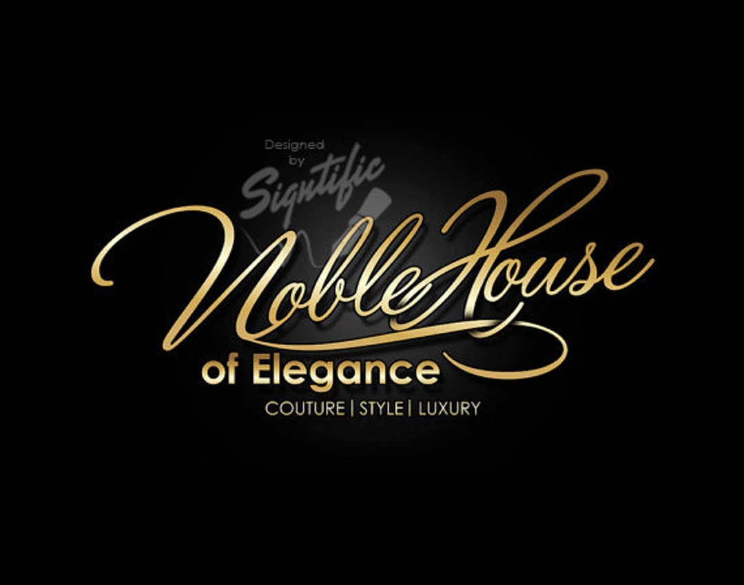 Custom Logo Design, Elegant Gold Boutique Logo, Fashion Signature Logo ...