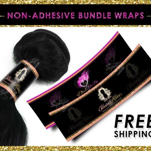 Non Adhesive Bundle Wraps for Hair Extension Bundles, Hair Band Stickers to Wrap Around Hair for ...