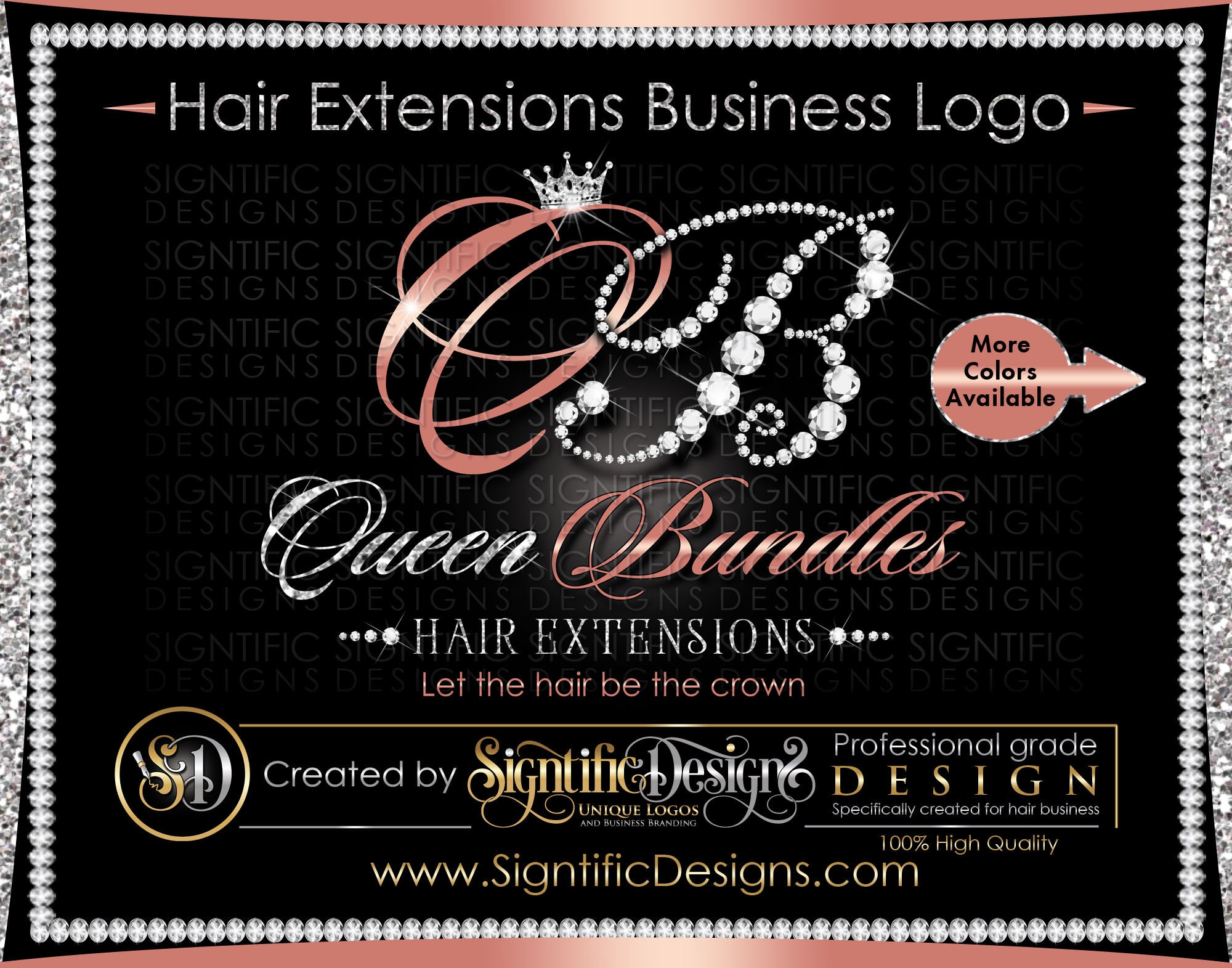 Hair Extensions Logo Diamond Logo Hair Business Logo Hair | Etsy