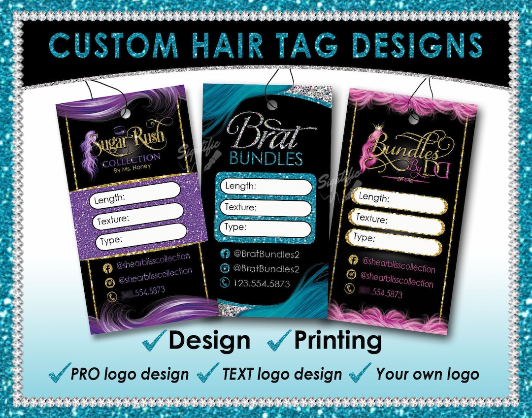 Hair Tag Designs Premade Hang Tags Hair Extension Tags Hair - Etsy UK