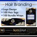 Hair Branding, Hair Extensions Logo, 100 Hair Tags, 100 Bundle Wraps ...