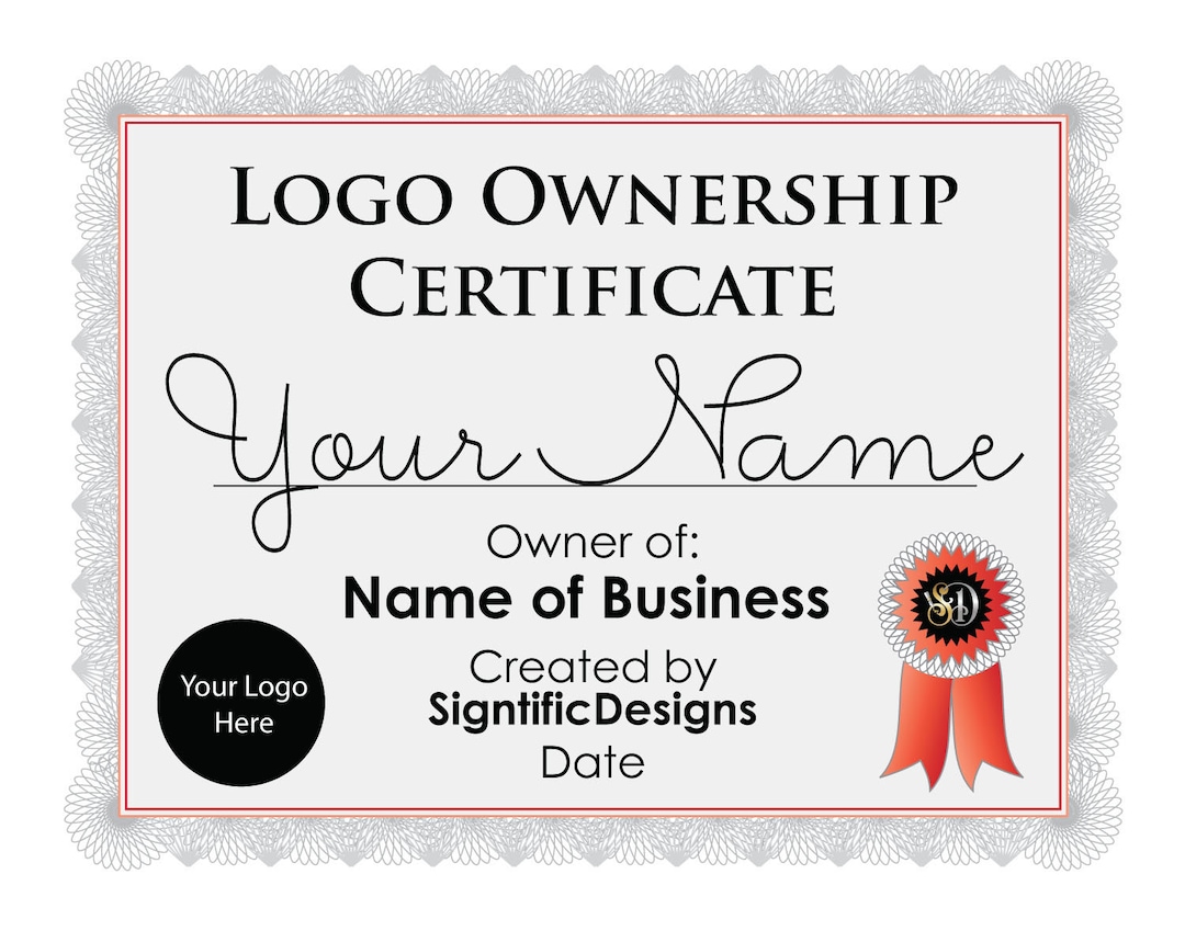 Certificate Of Ownership Template