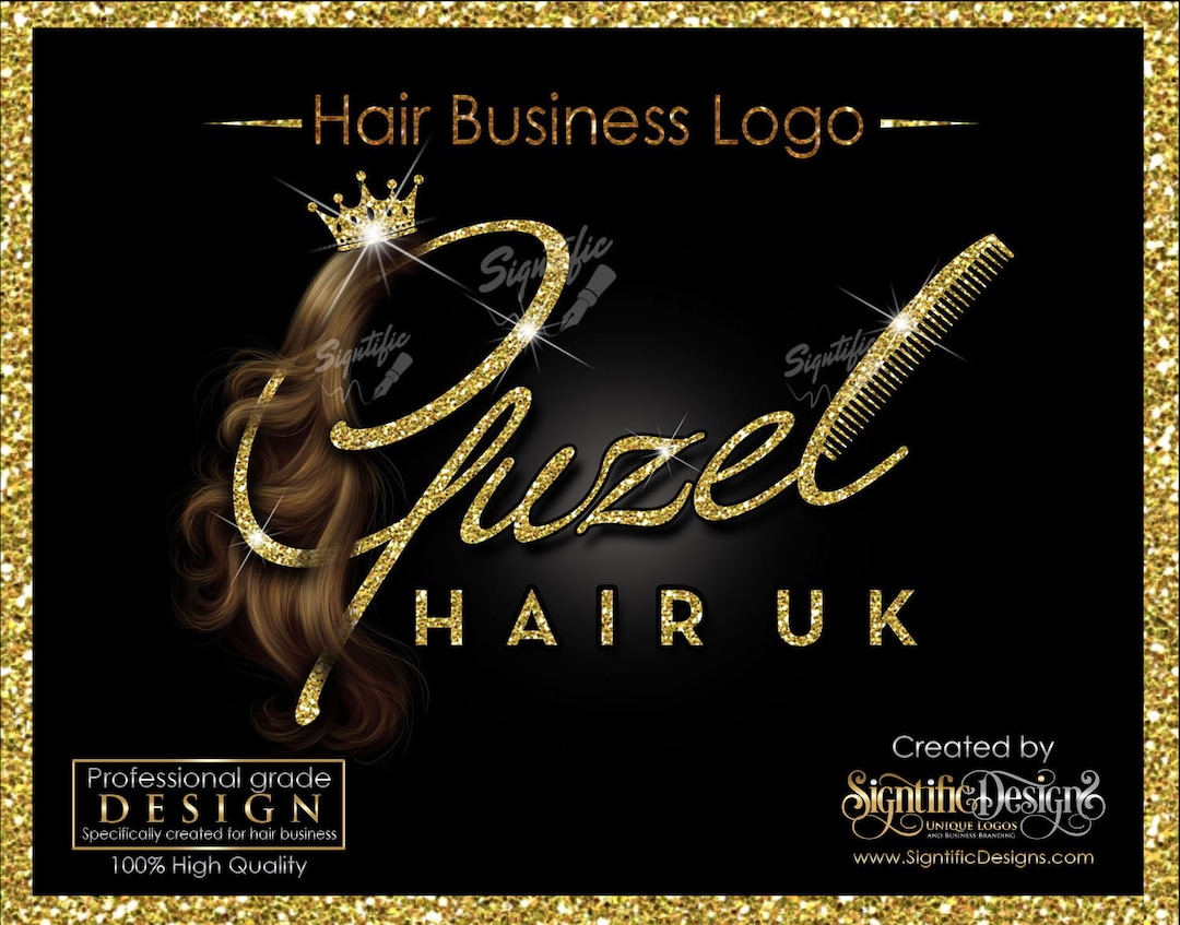 Hair Extensions Logo Hair Company Logo Bling Logo Hair - Etsy