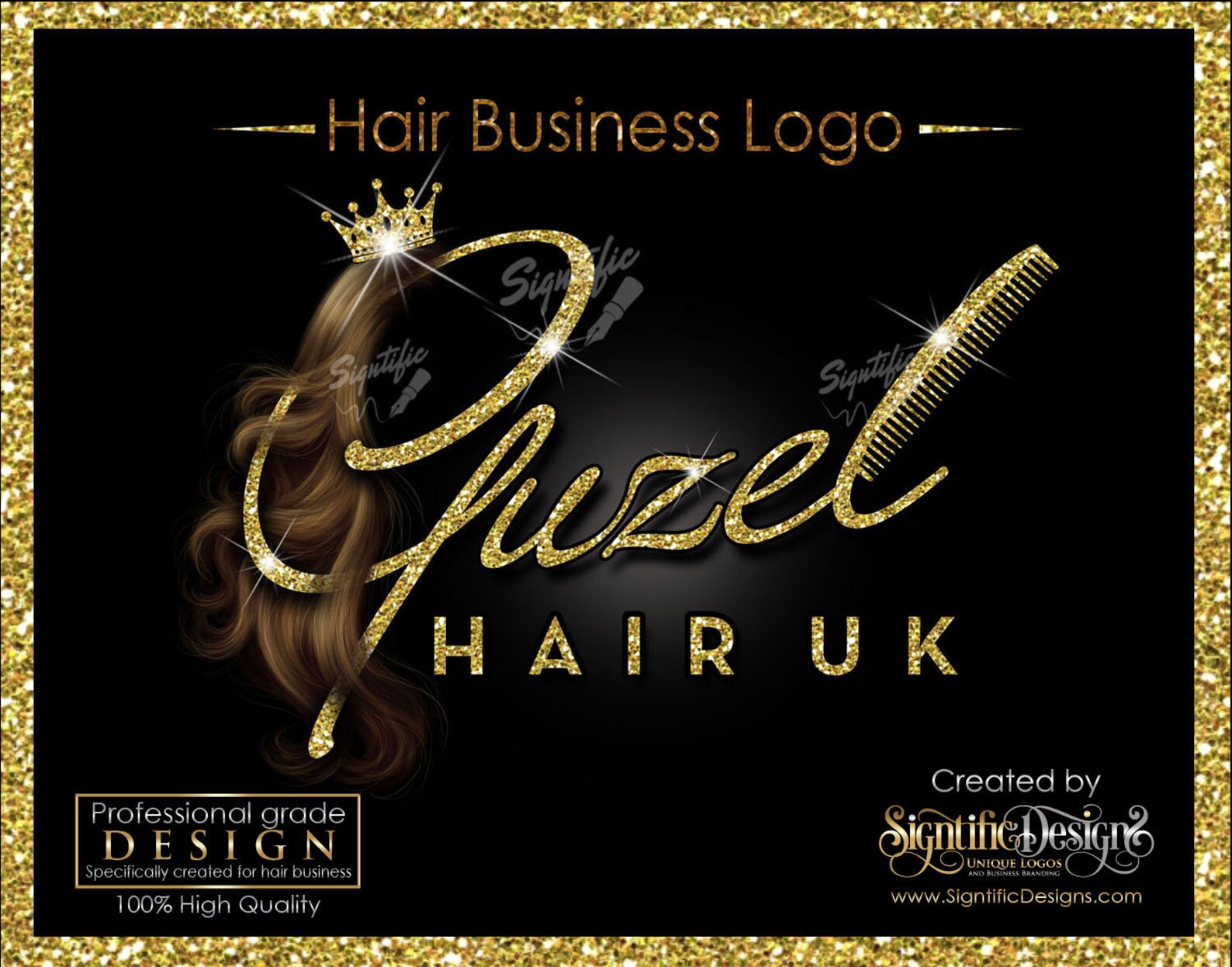 Hair Extensions Logo Hair Company Logo Bling Logo Hair - Etsy
