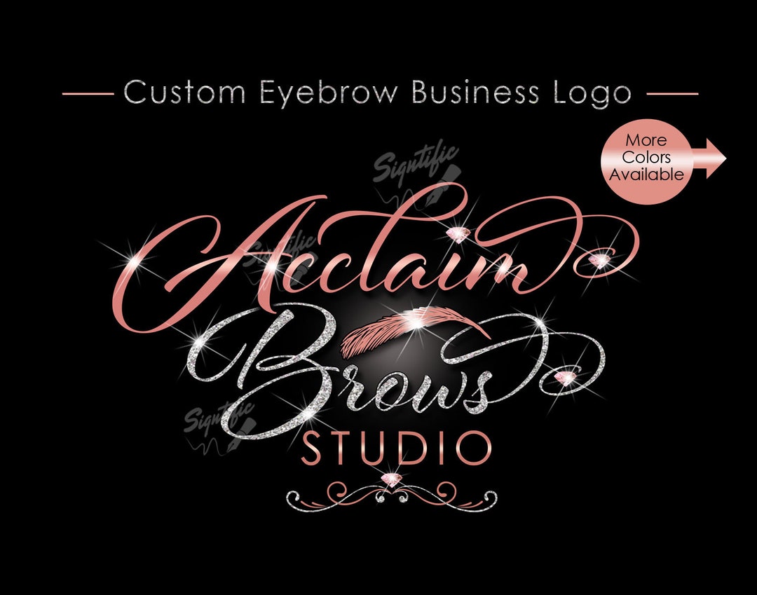 Eyebrow Business Logo, Eyebrow Logo, Eyebrow Branding, Glitter Logo ...