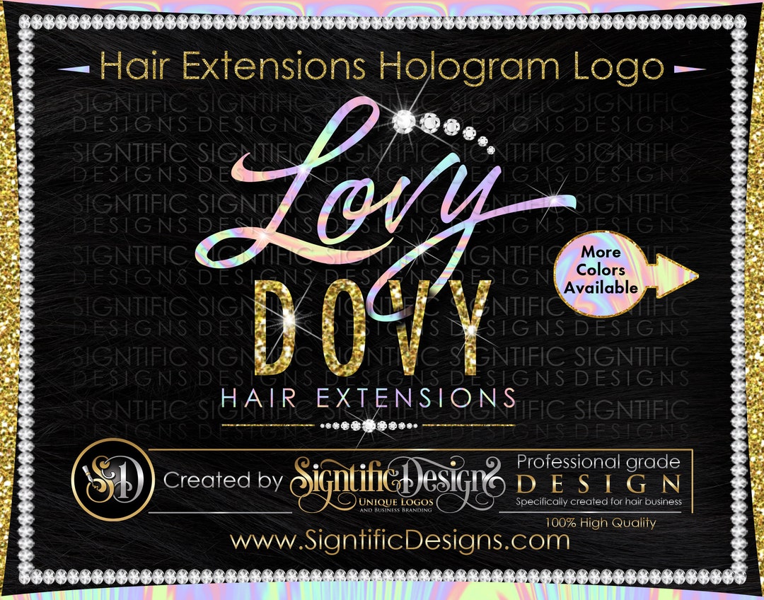 Hologram Hair Logo, Hair Extensions Logo, Glitter Logo,shimmer Logo ...