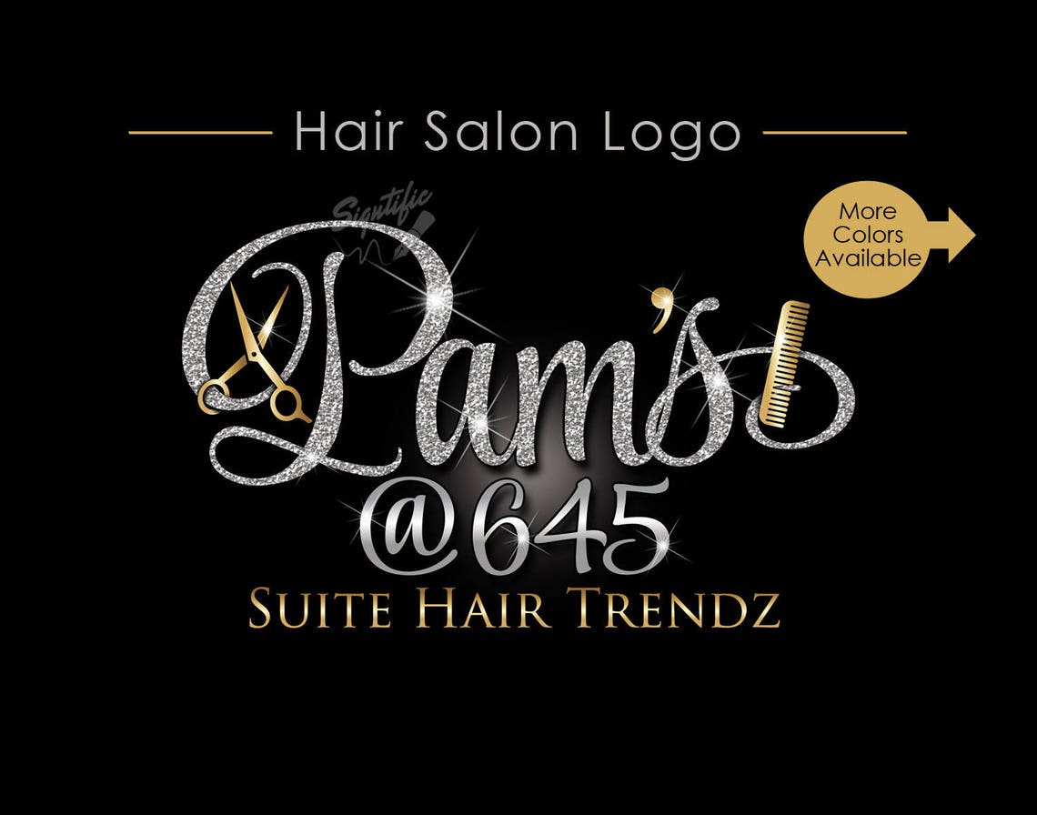 Hair Salon Logo Beauty Salon Logo Glitters Hair Logo | Etsy