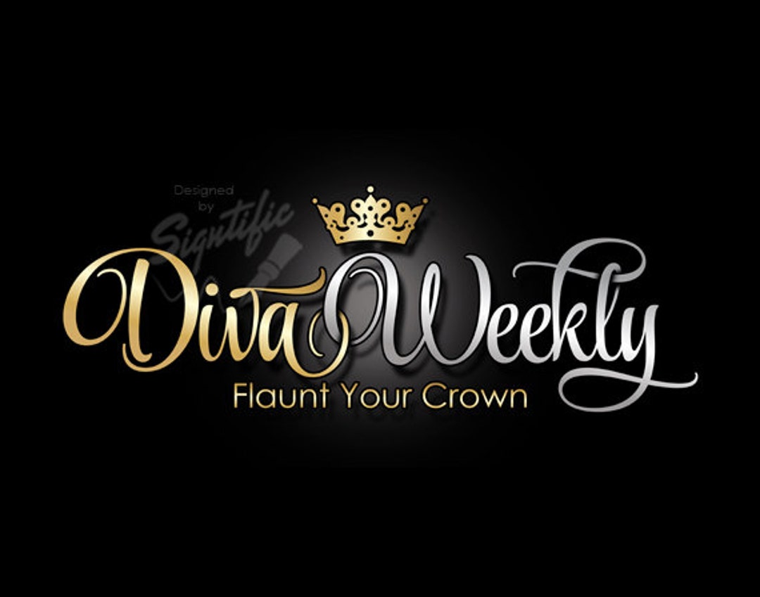 Custom Business Logo, Silver and Gold Lettering With Crown, Elegant ...