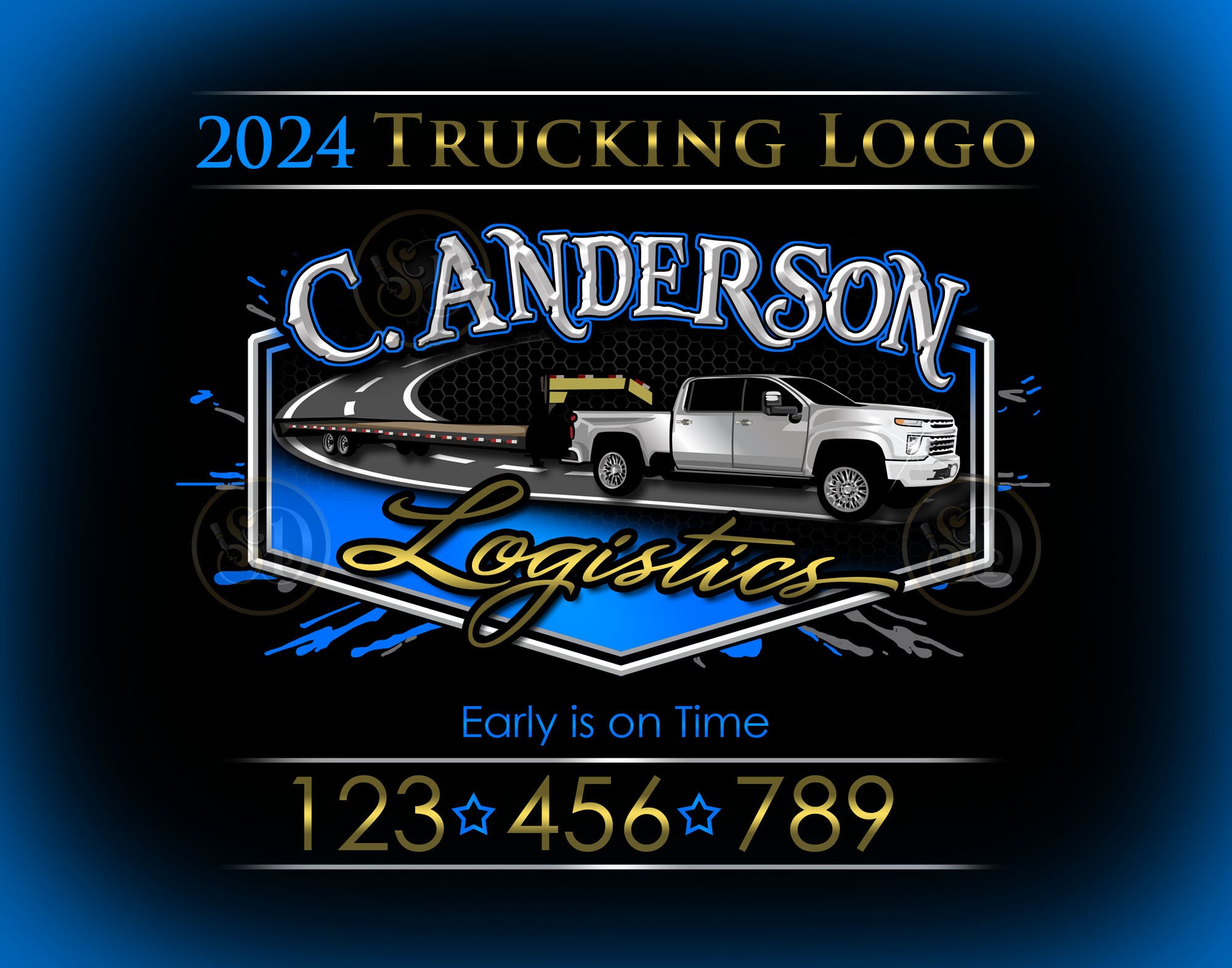 Hotshot Trucking Logo, Hand Drawn Truck Logo, Trucking Logo, Transport ...