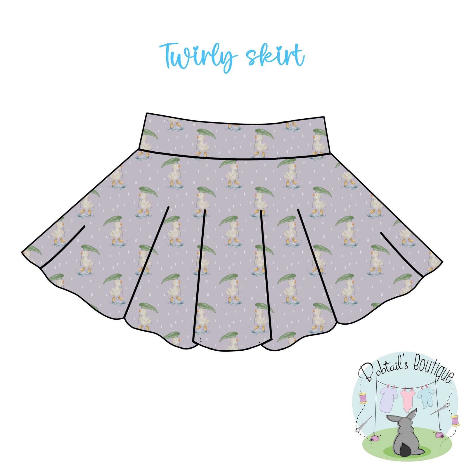 Duckling Twirly Skirt Exclusive Duckling in Wellies Design - Etsy