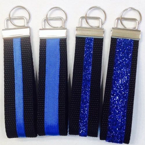 Back the Blue/thin Blue Line Glitzy Key Fobpolice | Etsy