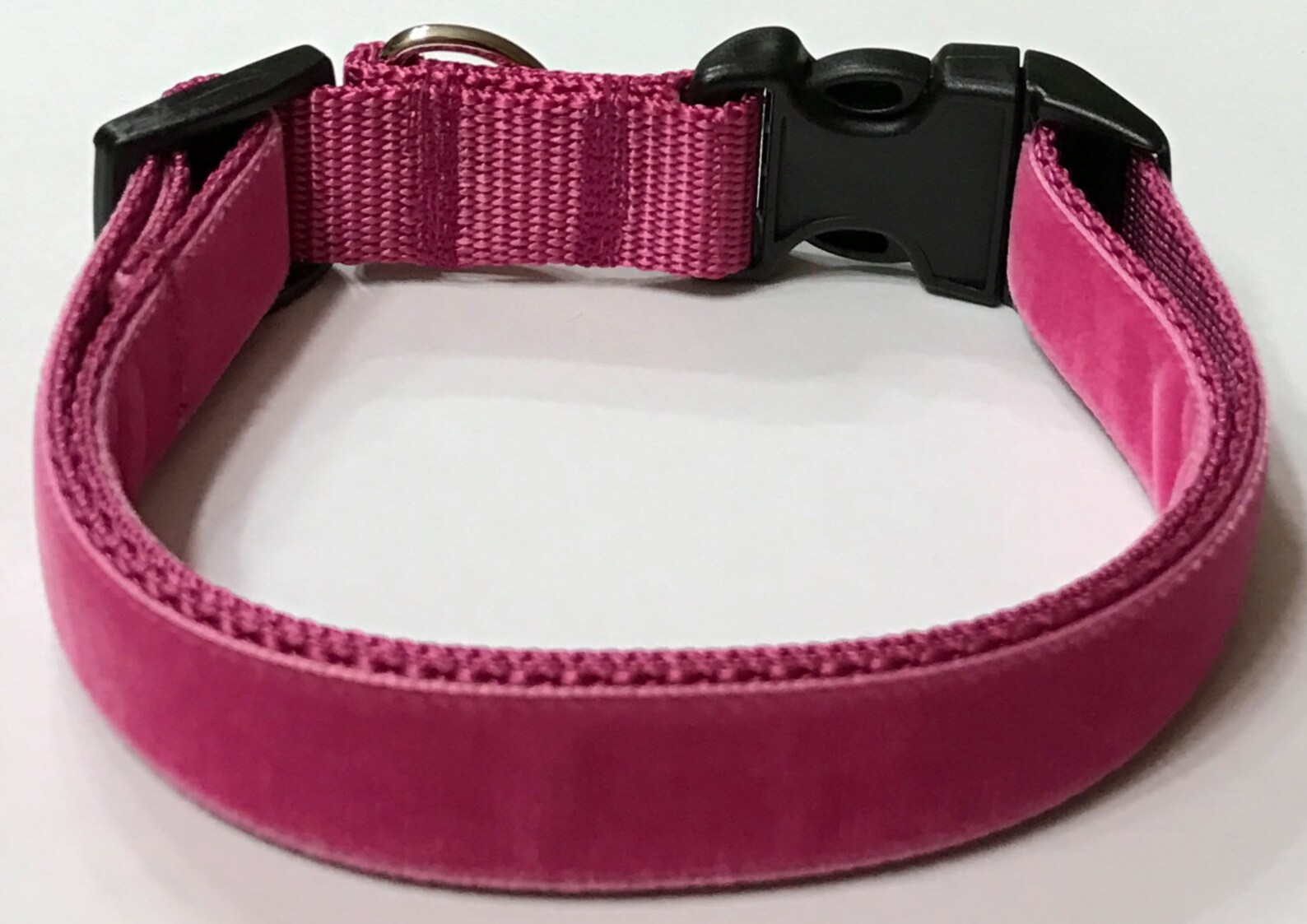 Velvet Hot Pink Ribbon Designer Adjustable Dog Collar,puppy/adult/pet ...