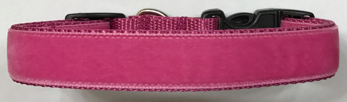 Velvet Hot Pink Ribbon Designer Adjustable Dog Collar,puppy/adult/pet ...