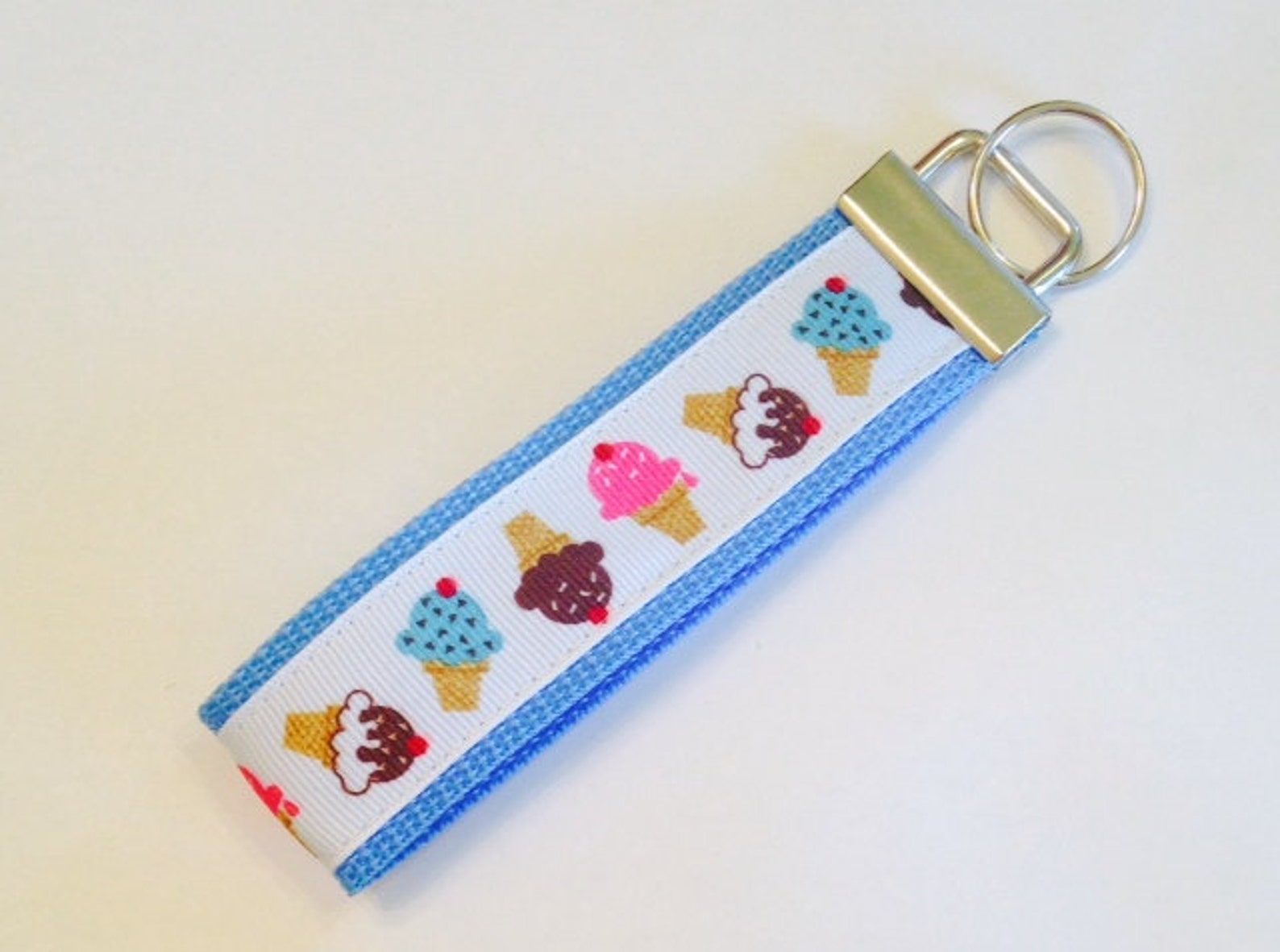 Ice Cream Cone Wristlet Keyfob/key Ring/lanyard Sweets - Etsy