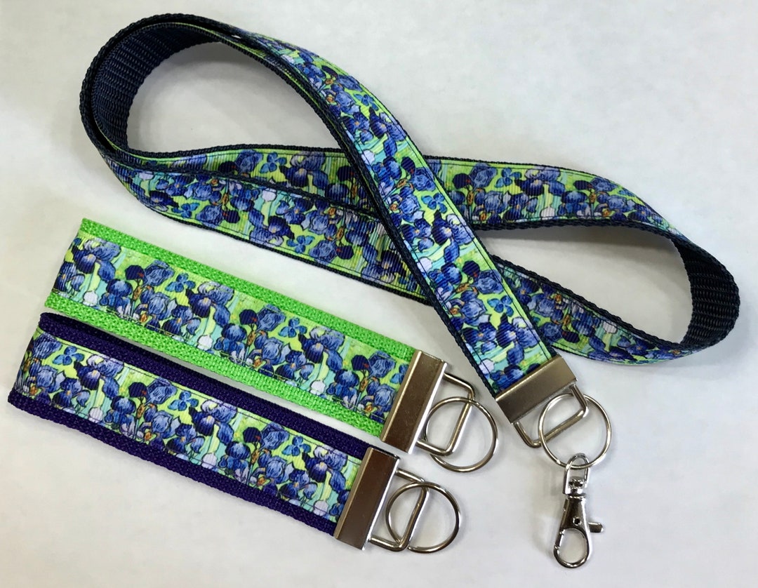 Van Gogh Inspired Irises Ribbon Key Fob/lanyard/luggage Tag/backpack ...
