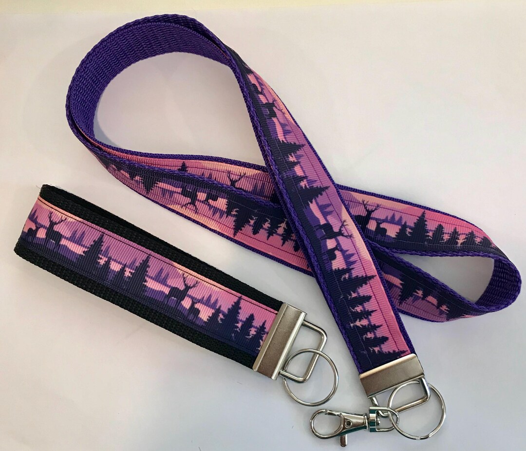 Mountain Forest Elk Wildlife Landscape, Key Fob/lanyard,adjustable Dog ...