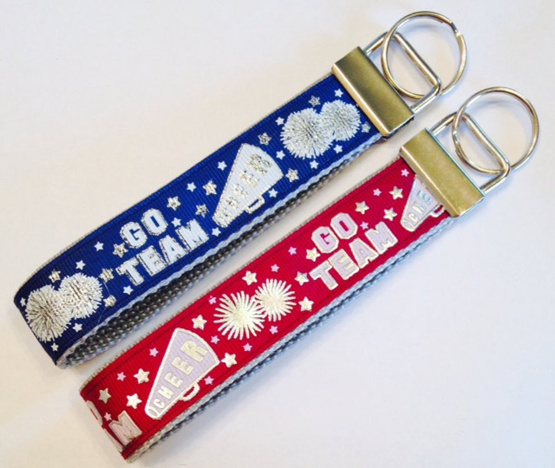 Cheer/sports/school Glitzy Ribbon Wristlet Keyfob/ring, Luggage ...